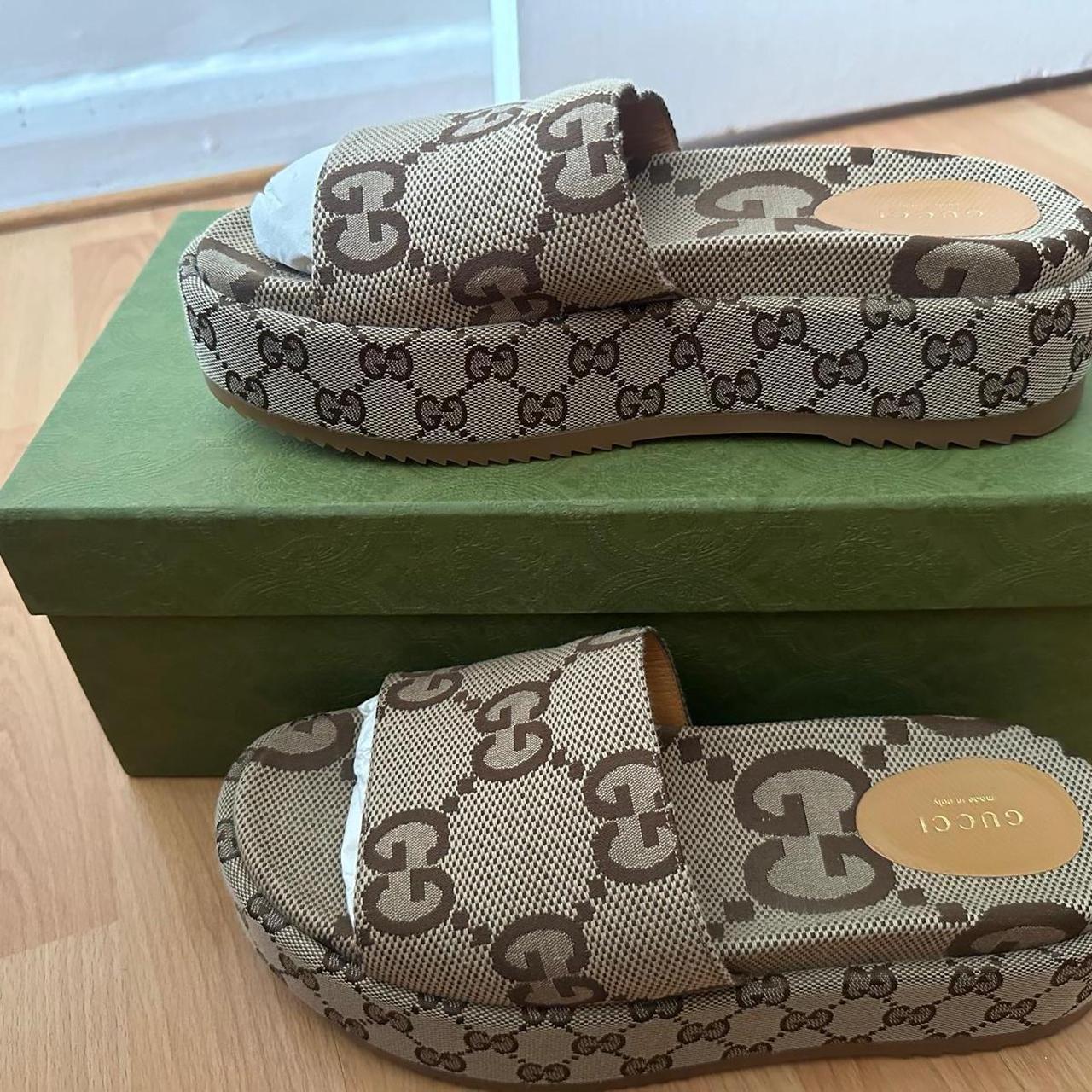 Gucci GG Canvas Platform Slide Women’s... - Depop