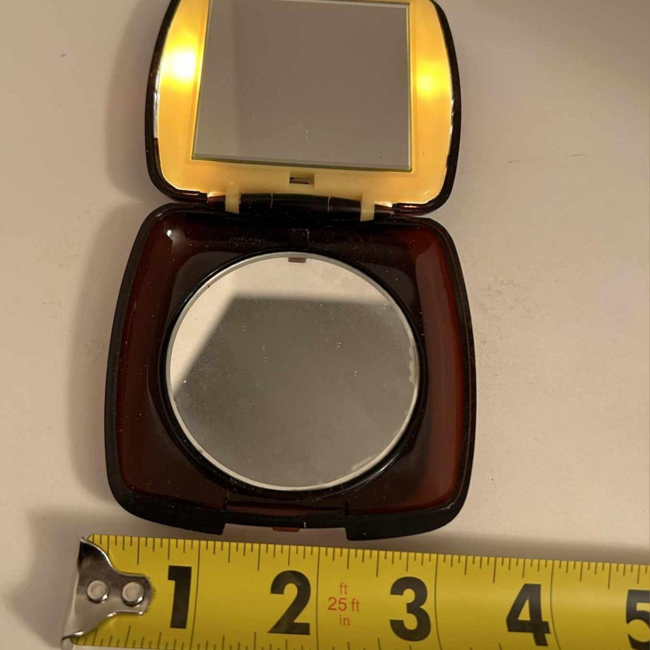 Light Up Double Mirror Compact Brown Vintage... - Depop