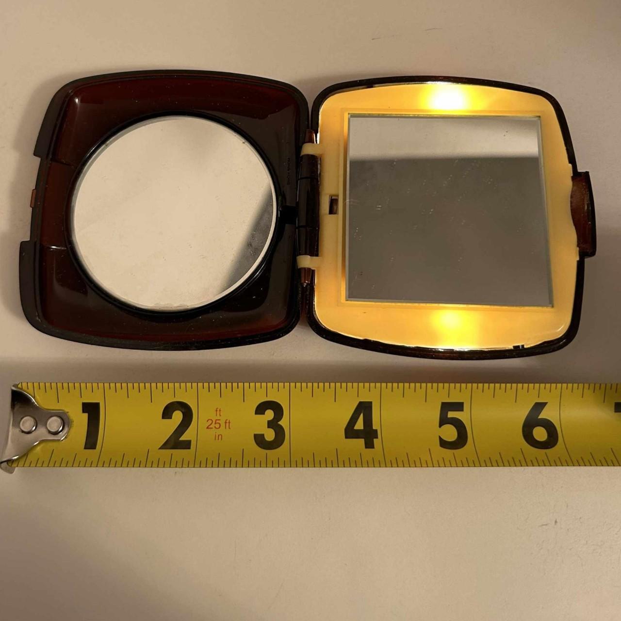 Light Up Double Mirror Compact Brown Vintage... - Depop