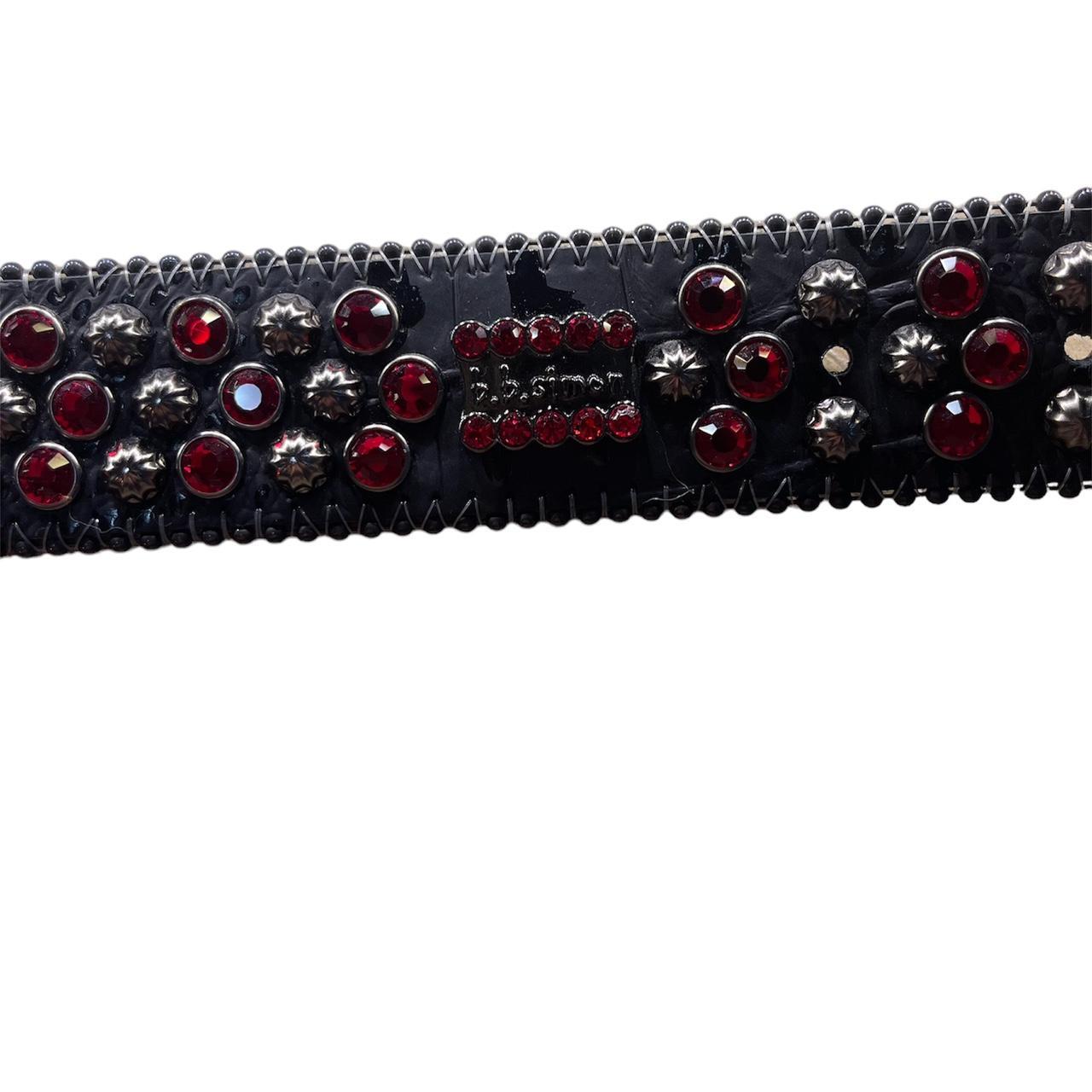 Fire red skull pirate b.b Simon belt Size 38 - Depop