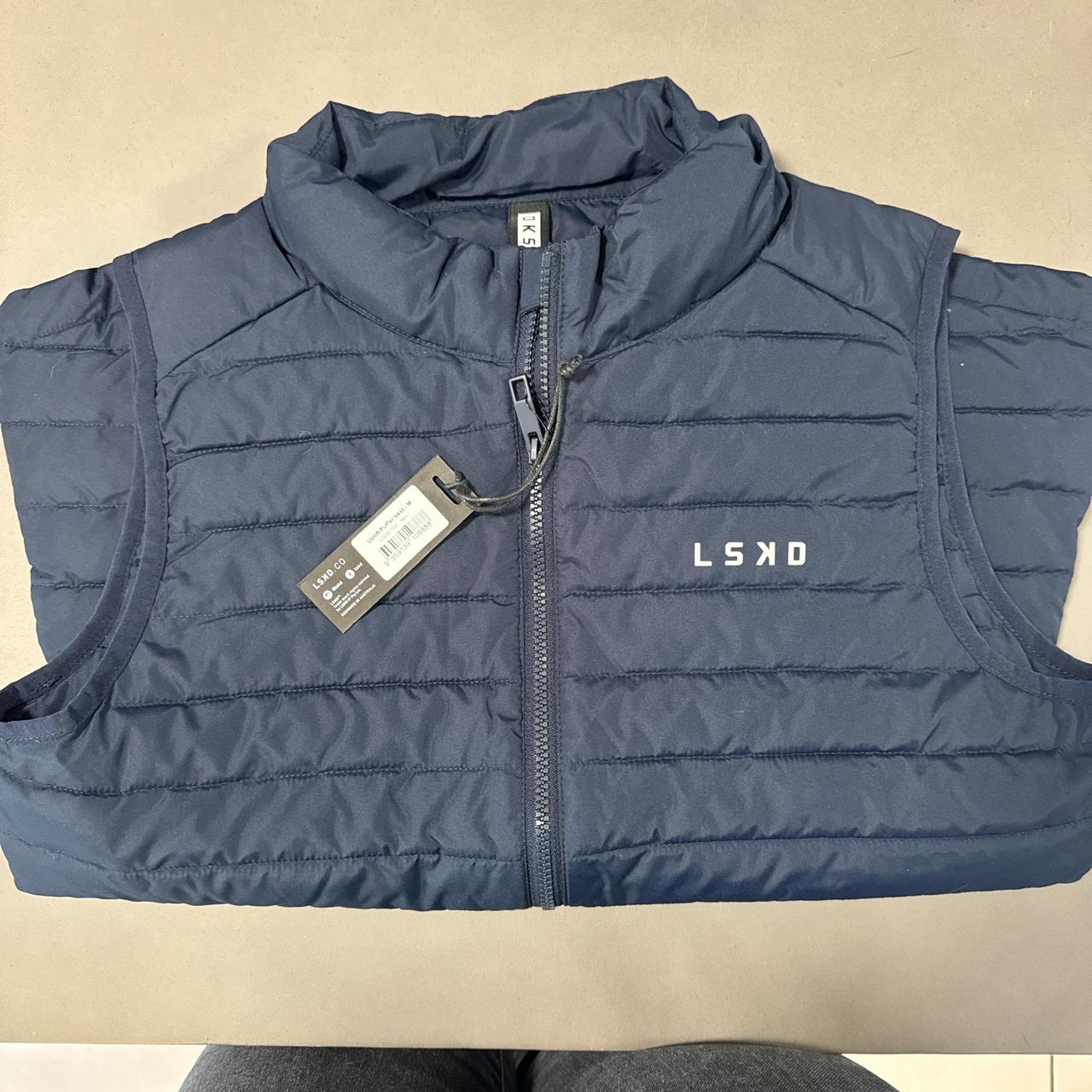 LSKD Uplift longline puffer vest NAVY SZ M RRP $140 - Depop