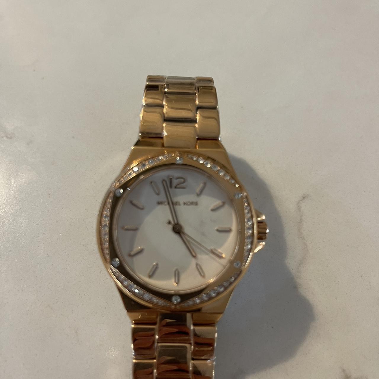 Mickael Kors Diamond Face Gold Watch - Depop