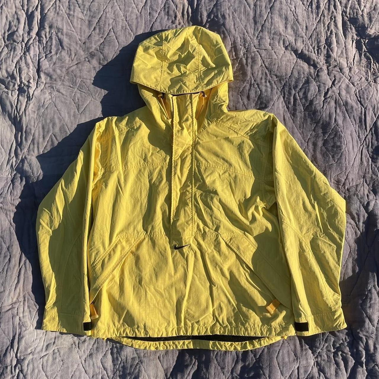 Y2K Nike ACG Yellow Ripstop Anorak Size: M... - Depop