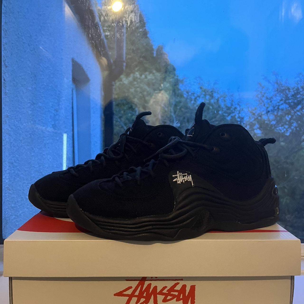 Nike x Stussy Air Penny 2 black trainers Worn only a... - Depop