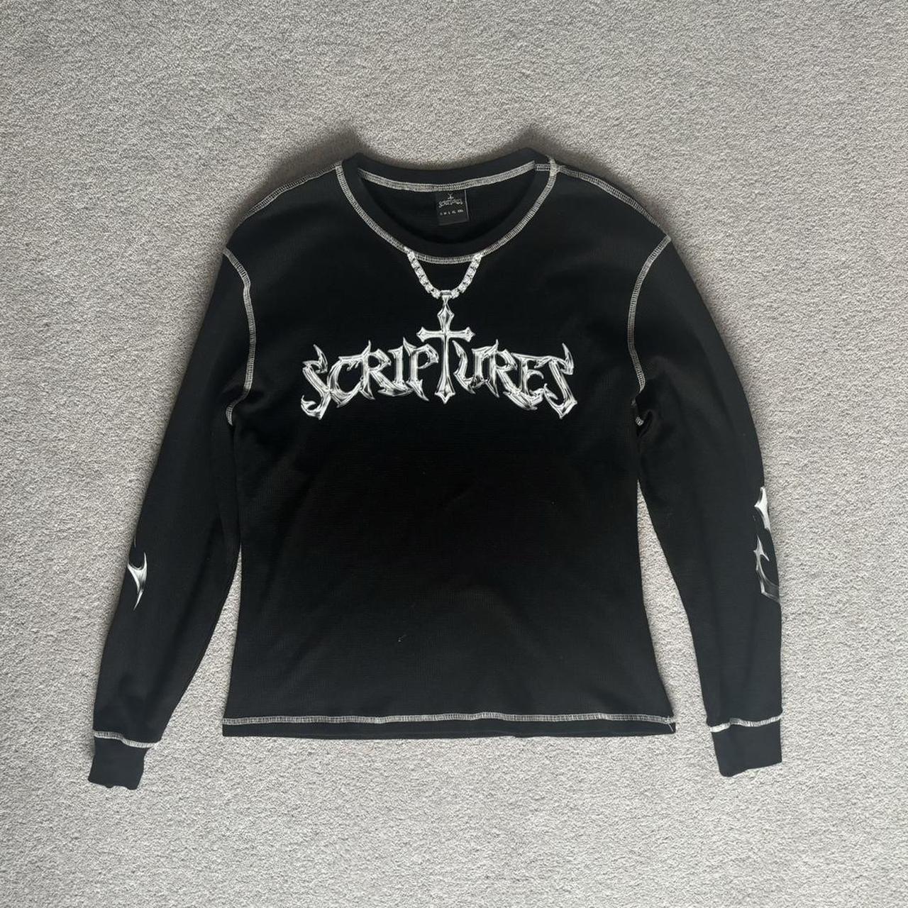 Devstacks Scriptures Thermal Sick printing on arms... - Depop