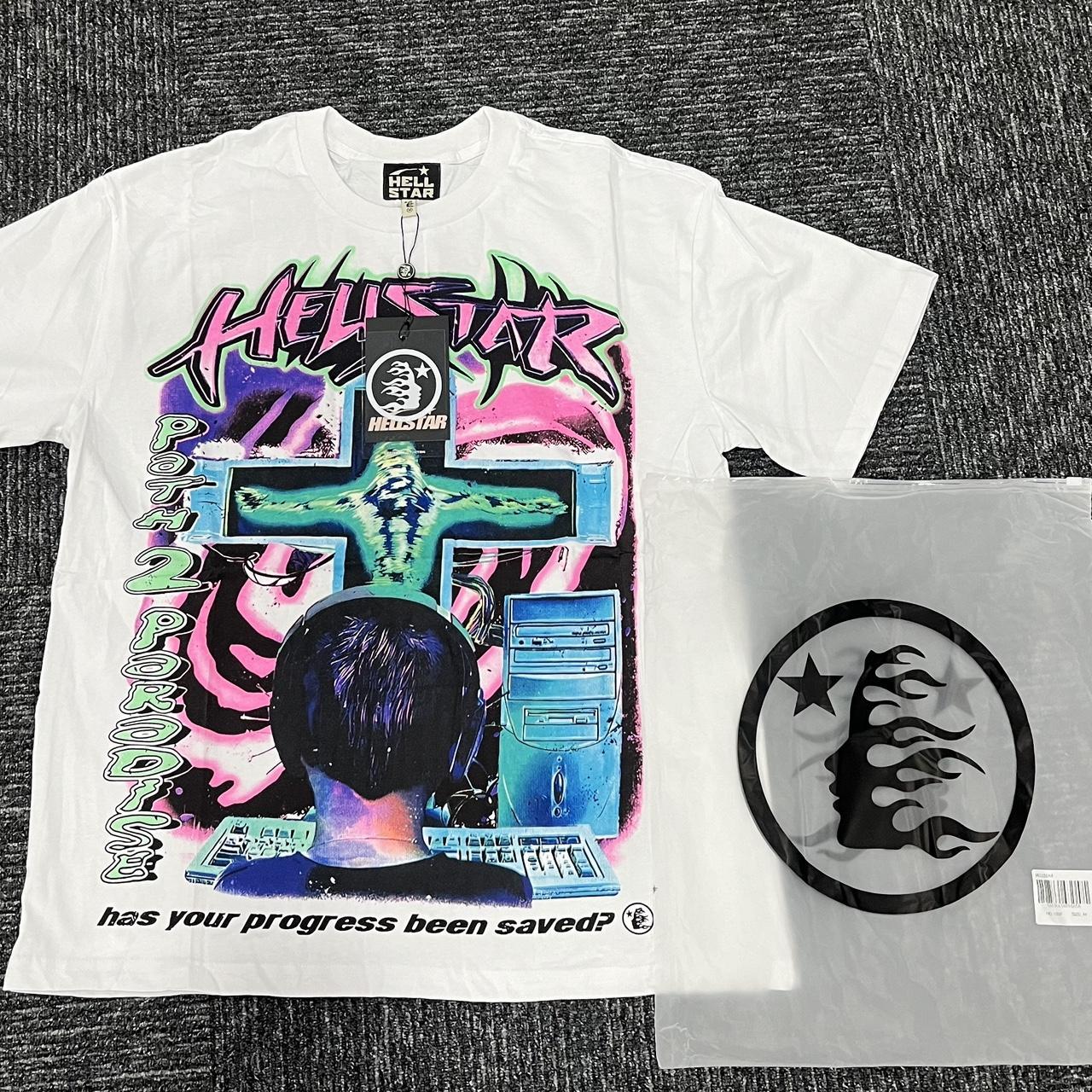 Hellstar white and pink t-shirt #Hellstar #tee... - Depop