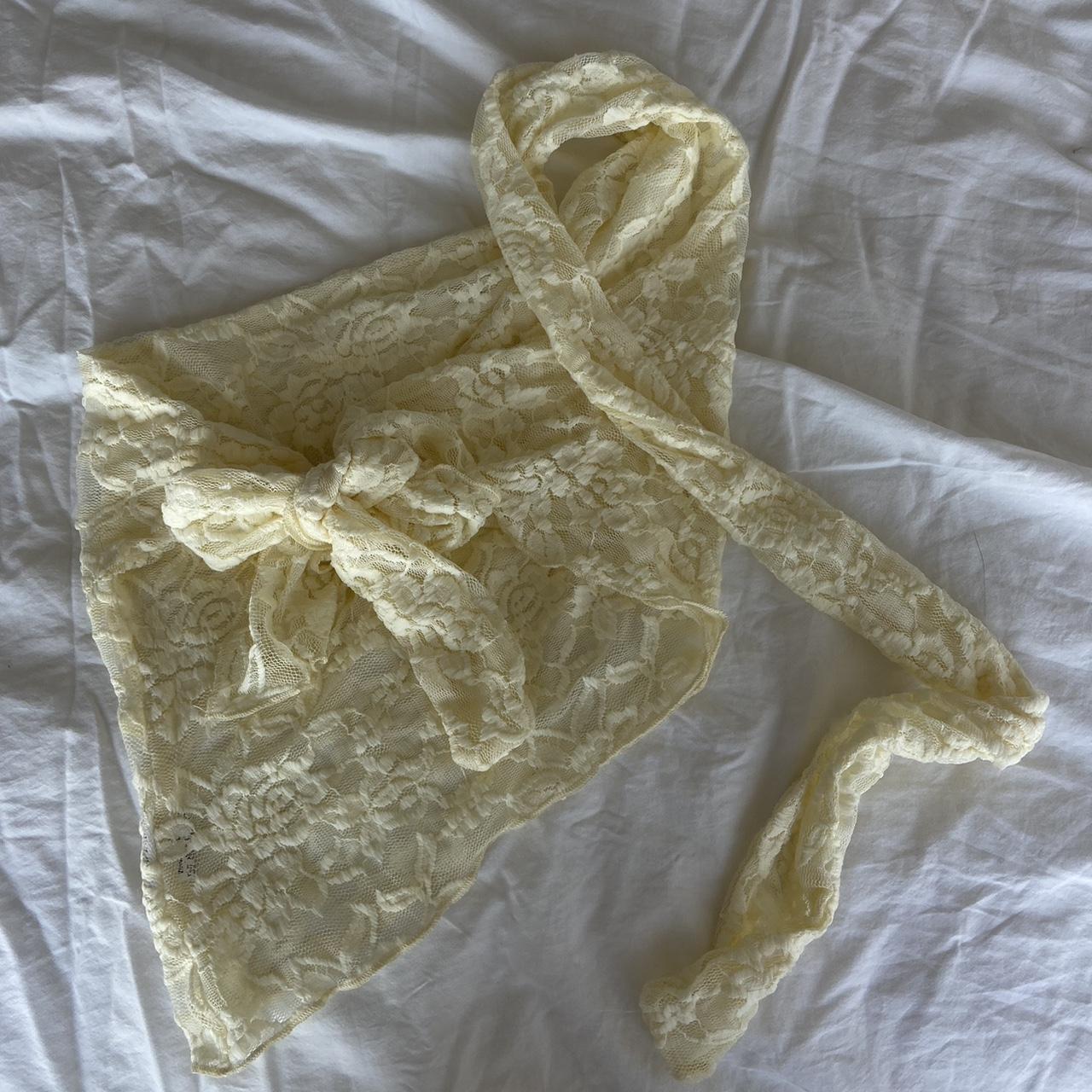 Ivory Mesh Top PRICE IS FIRM - slightly see... - Depop