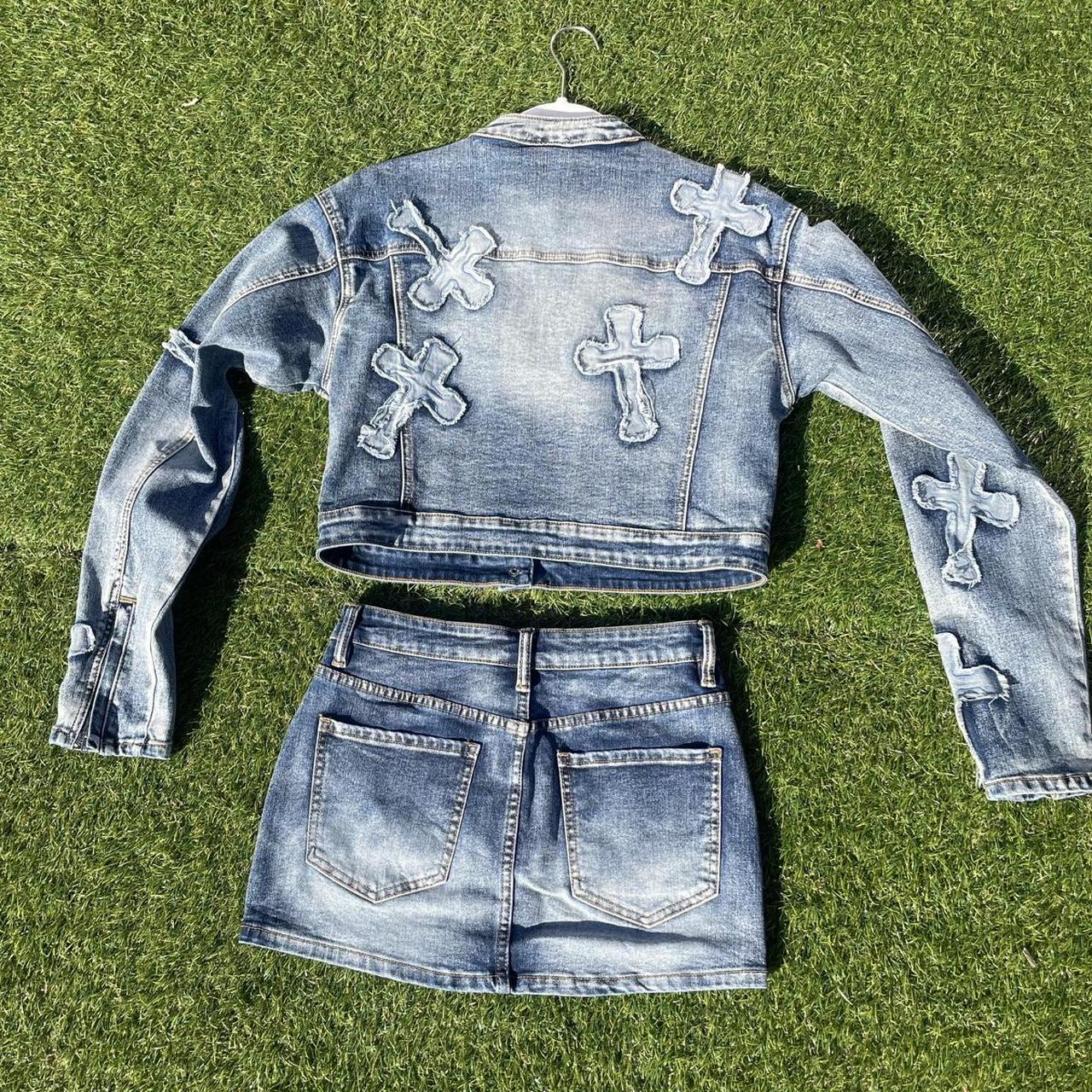 Cross Denim matching set Size: Small (Regular size)... - Depop