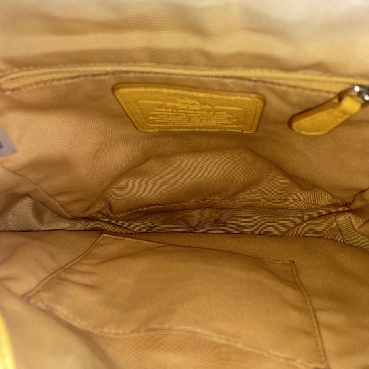 Yellow Leather Coach Mini Backpack. Couple of light... - Depop