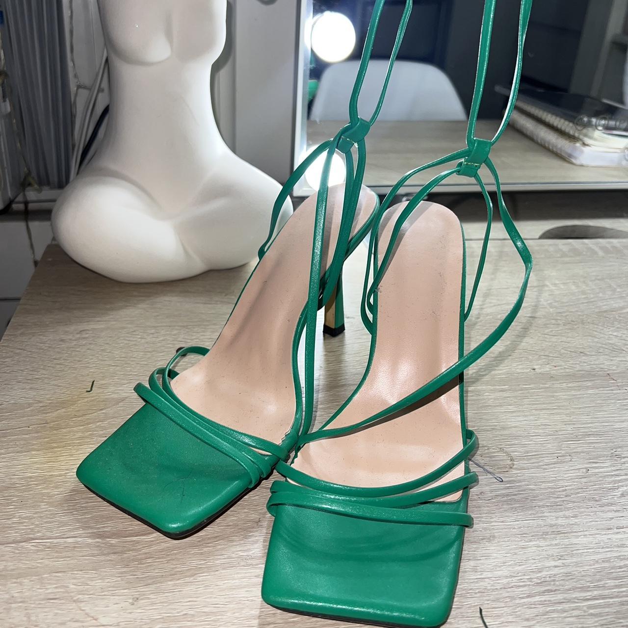 SHEIN green heels! Size 39(8)Never worn before. - Depop