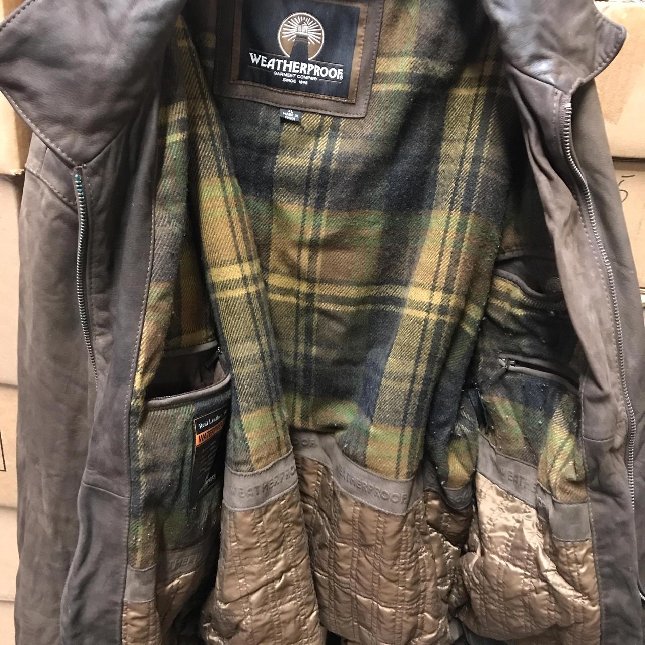 Weatherproof Waterproof Leather Jacket XL Brown Pre... - Depop