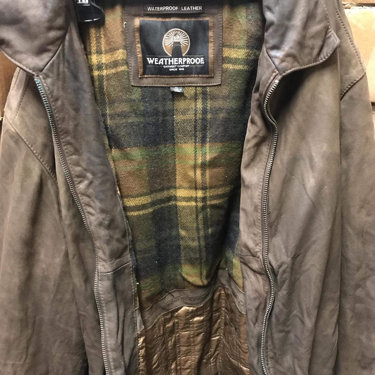 Weatherproof Waterproof Leather Jacket XL Brown Pre... - Depop