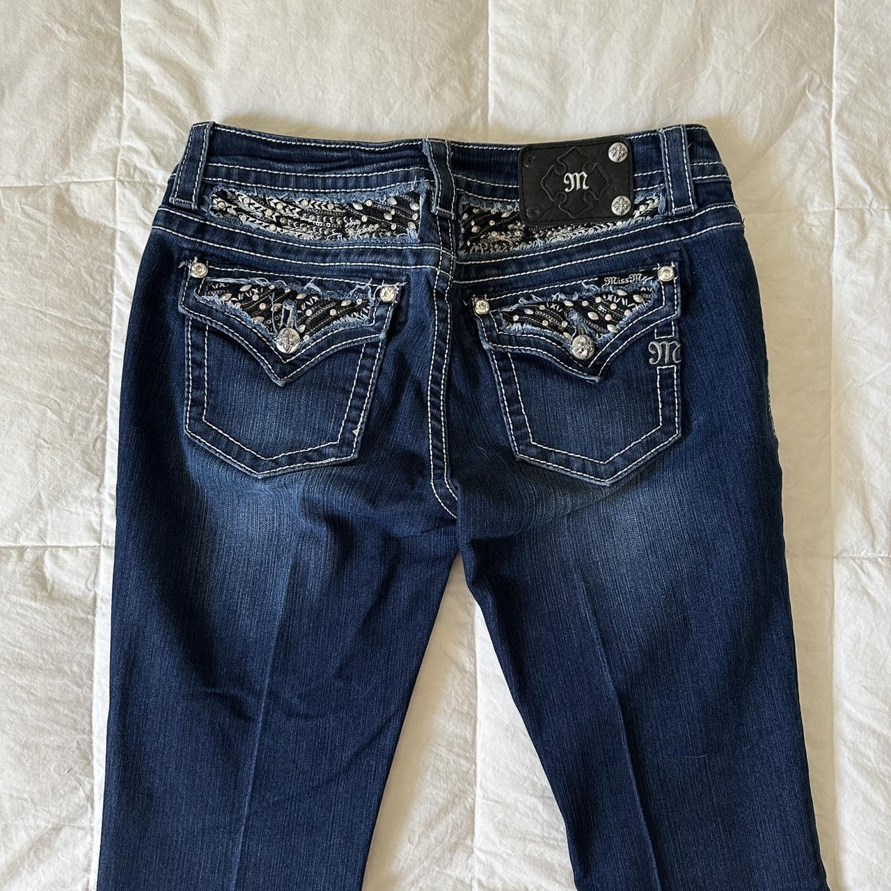 miss me denim low rise signature bootcut jeans... - Depop