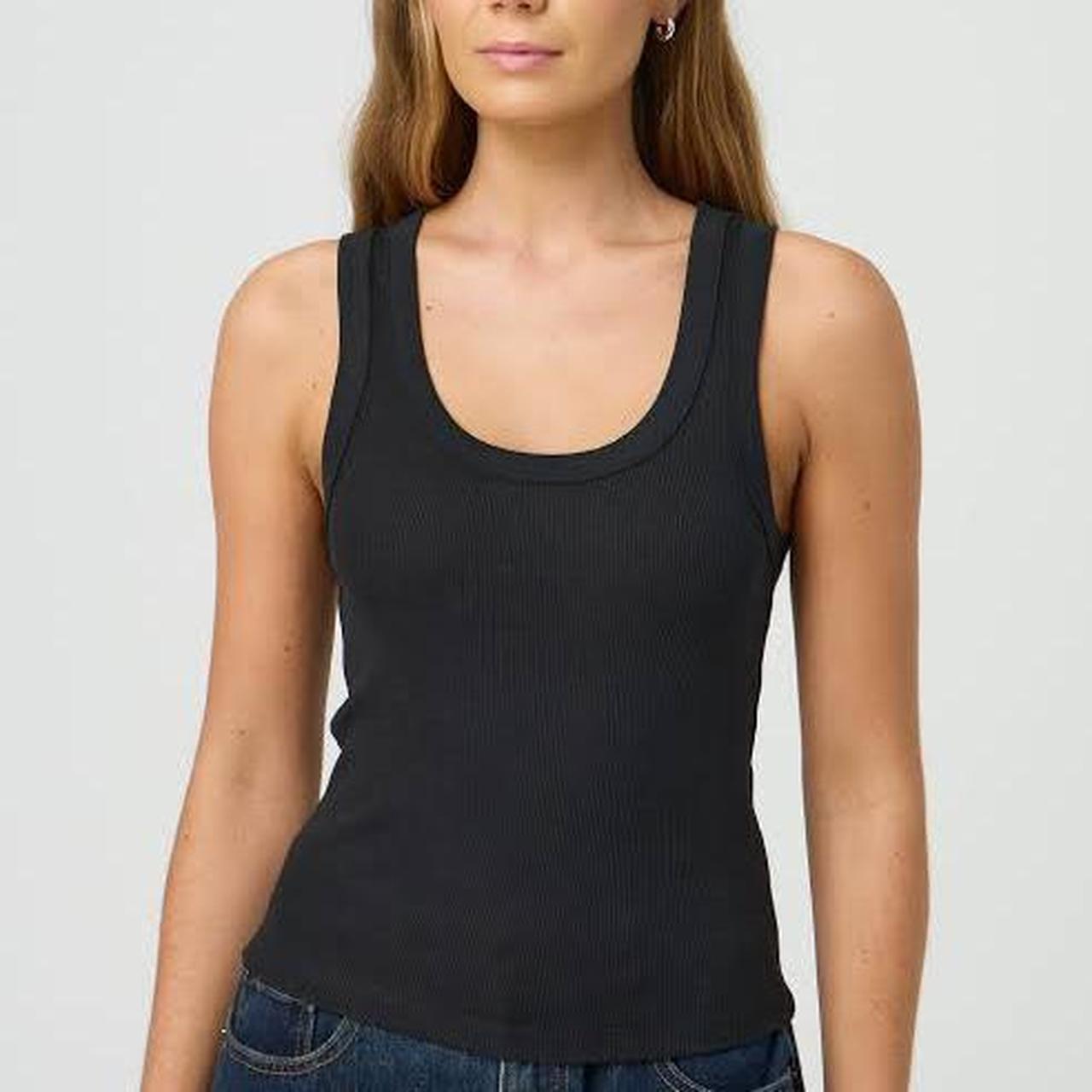 Glassons, Black Ribbed Thick Strap Tank Top Size... | Depop