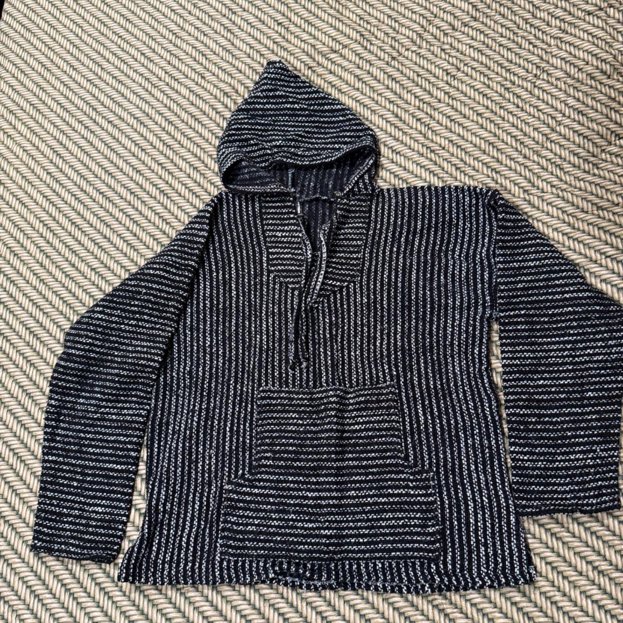 VELMEX Baja Jacket Black and white striped Baja... - Depop