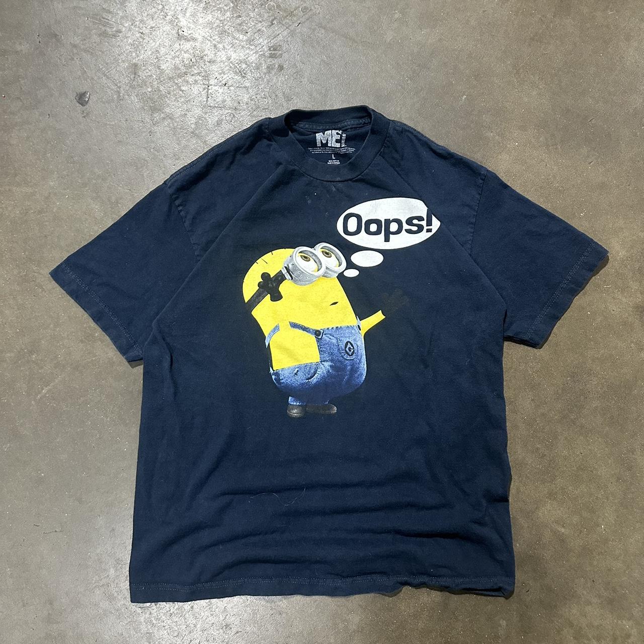Navy Minions Oops! graphic tee #Minions #GraphicTee - Depop