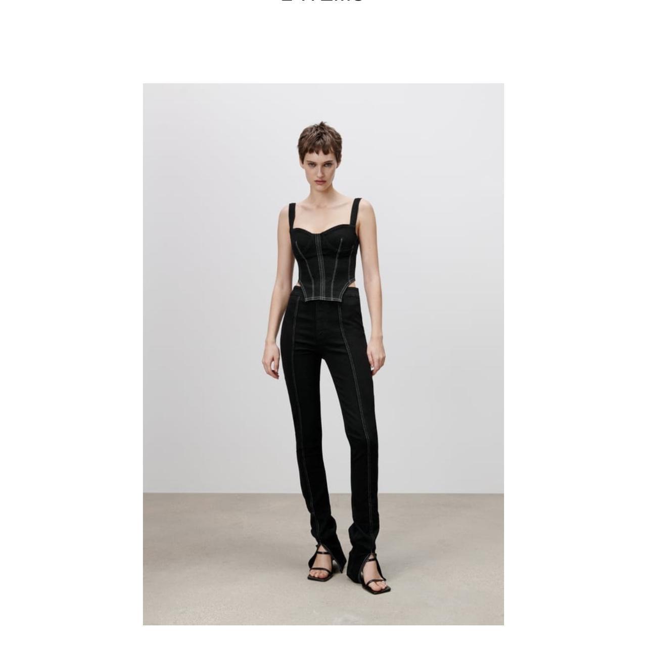 Black Zara matching set super cute top xs but can... - Depop