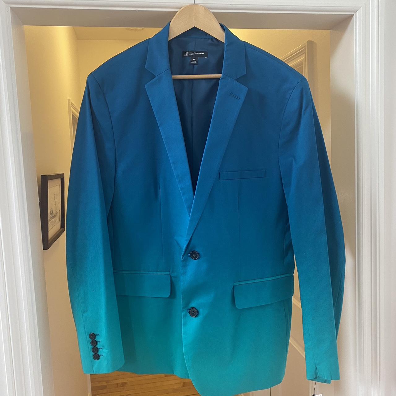 Turquoise Blue Gradient Suit Jacket XL Pant 38 | Depop