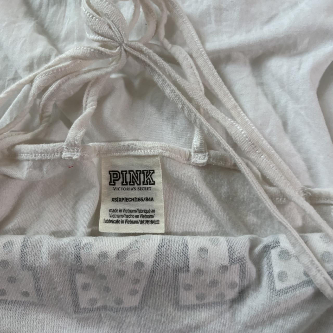 victoria’s secret PINK white bling silver rhinestone... | Depop