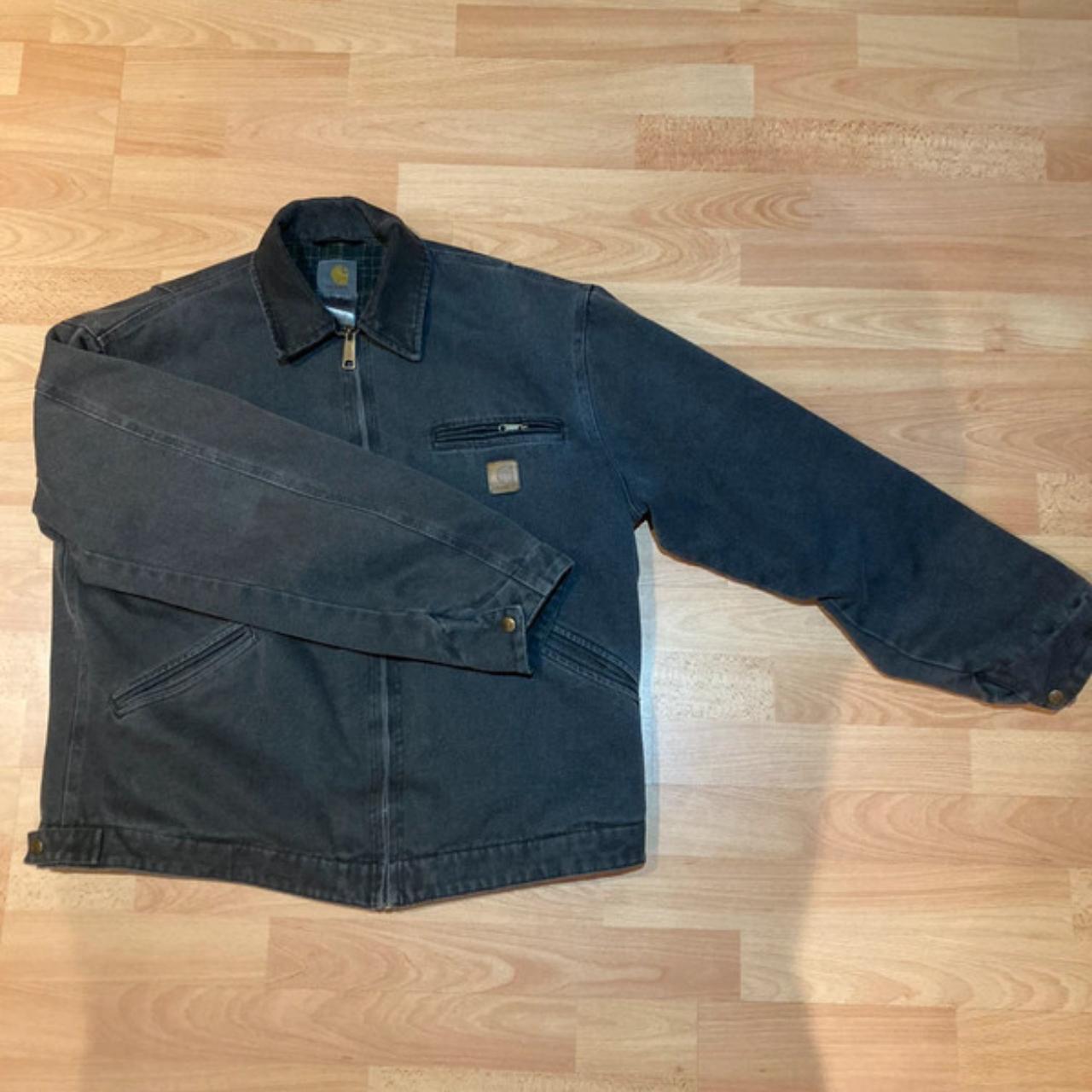 Vintage Carhartt Detroit Jacket J97 PTL Grey Men's... - Depop