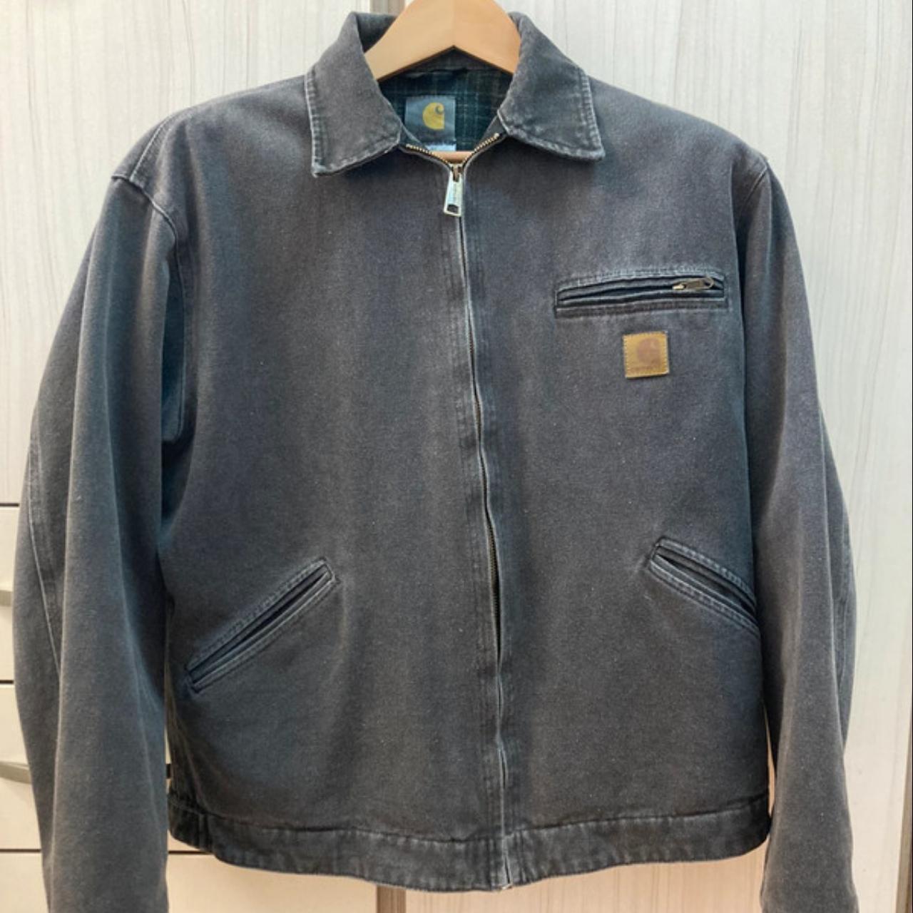 Vintage Carhartt Detroit Jacket J97 PTL Grey Men's... - Depop