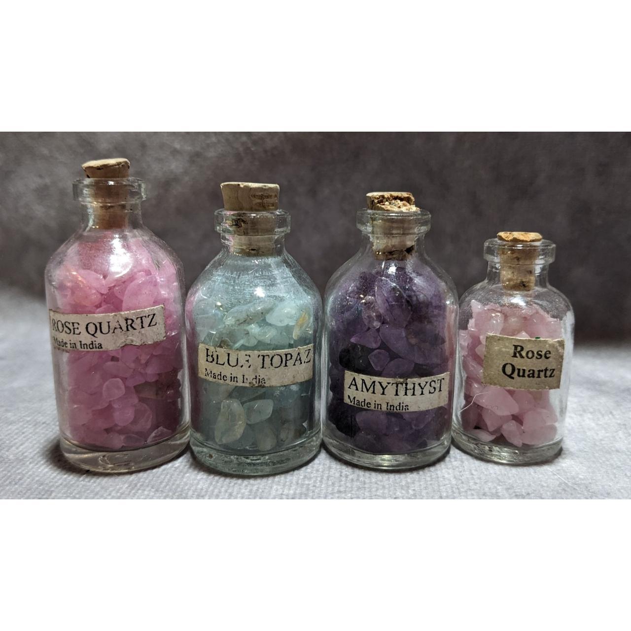 Gem chips in bottles. Set of 4. Set includes: 1... - Depop