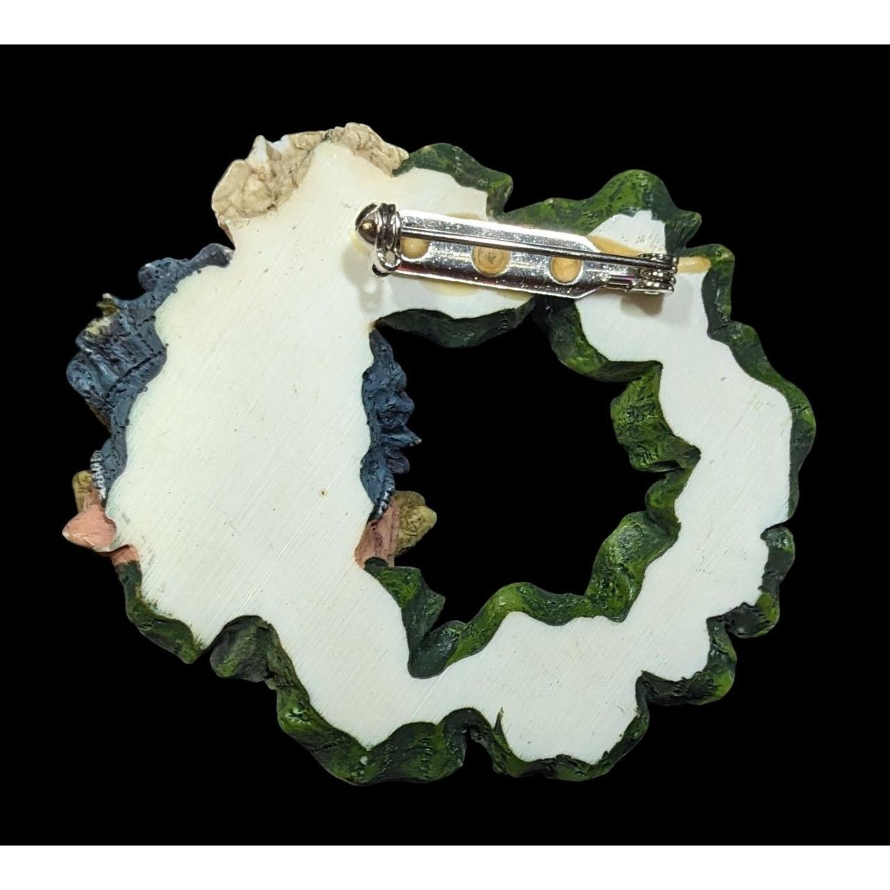 Vintage Fish Lie Fishing Frog Wreath Brooch This... | Depop