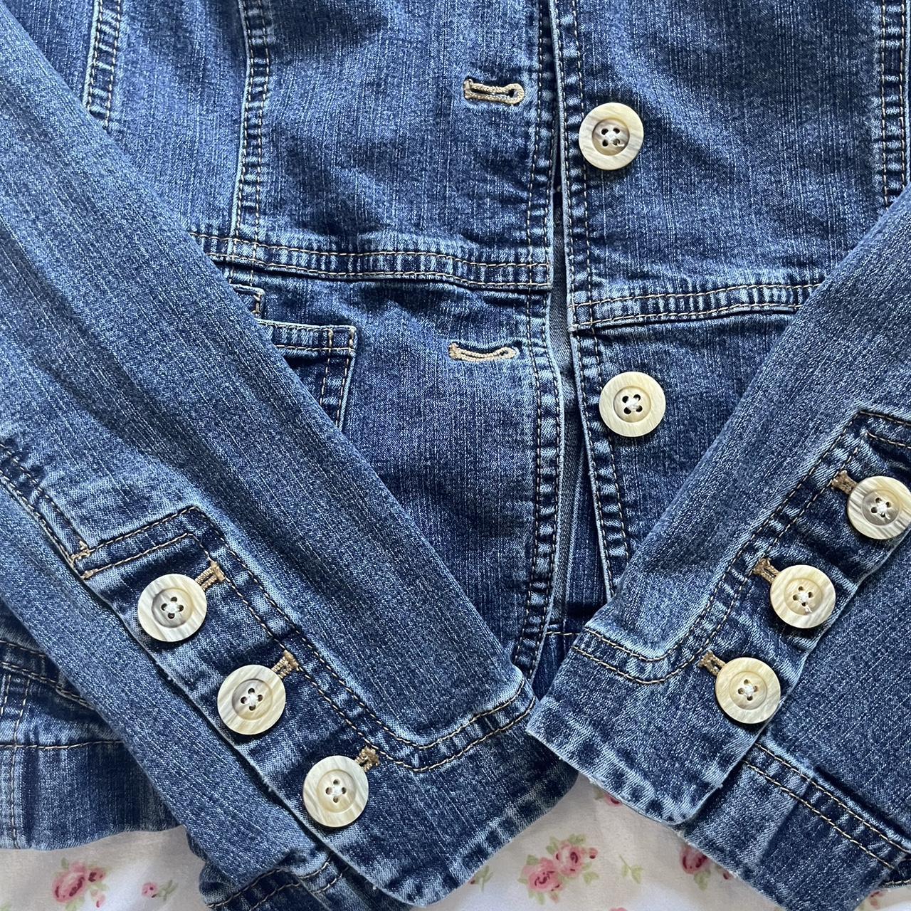 Medium jean jacket with buttons super cute collar... - Depop