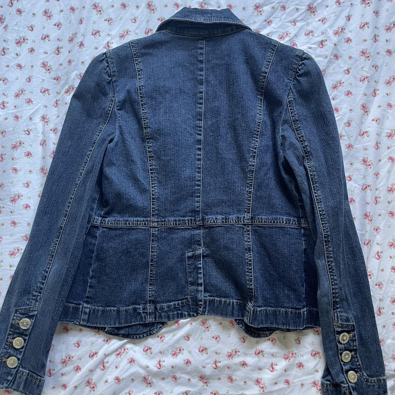 Medium jean jacket with buttons super cute collar... - Depop