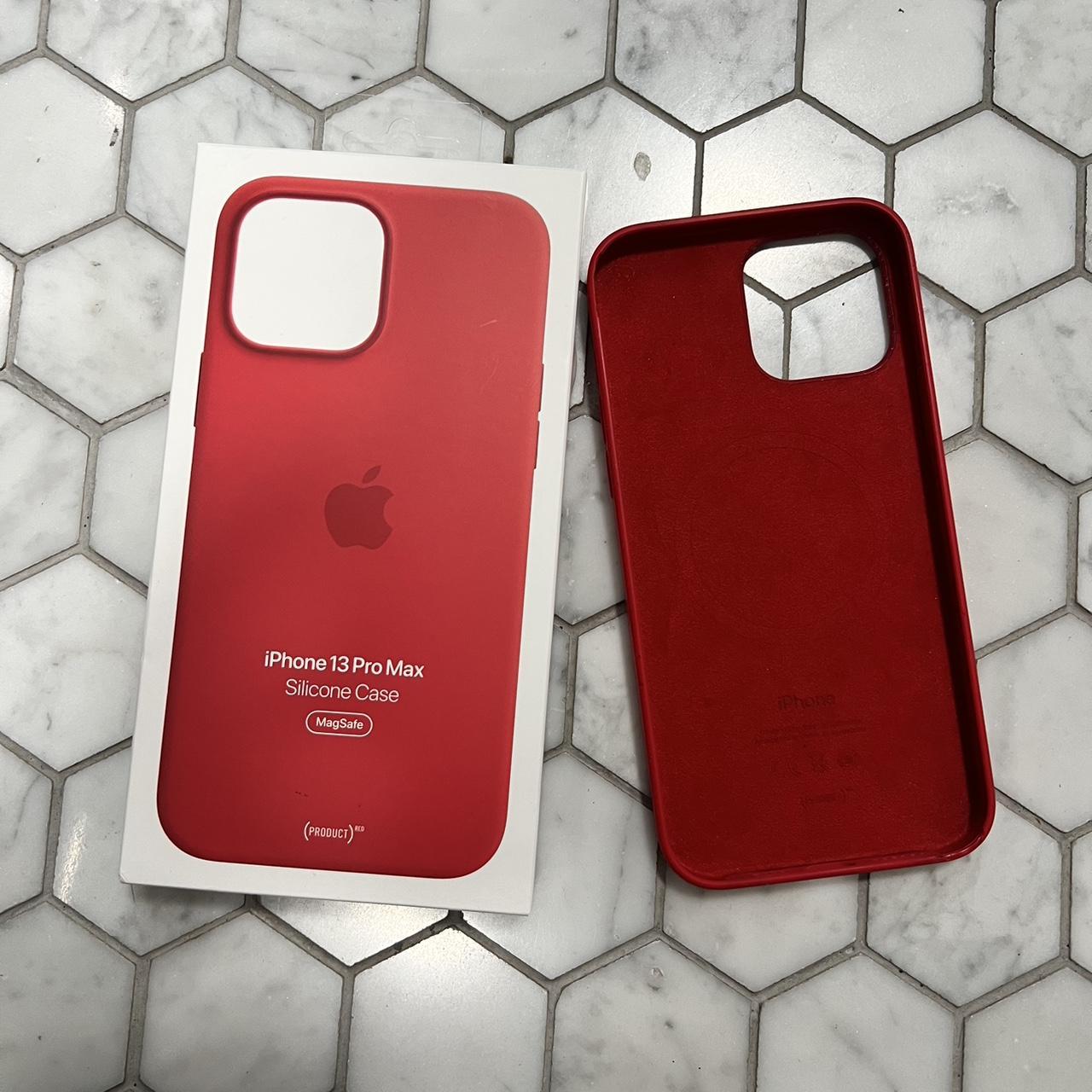 Red silicone iPhone 13 Pro Max case gently used. - Depop