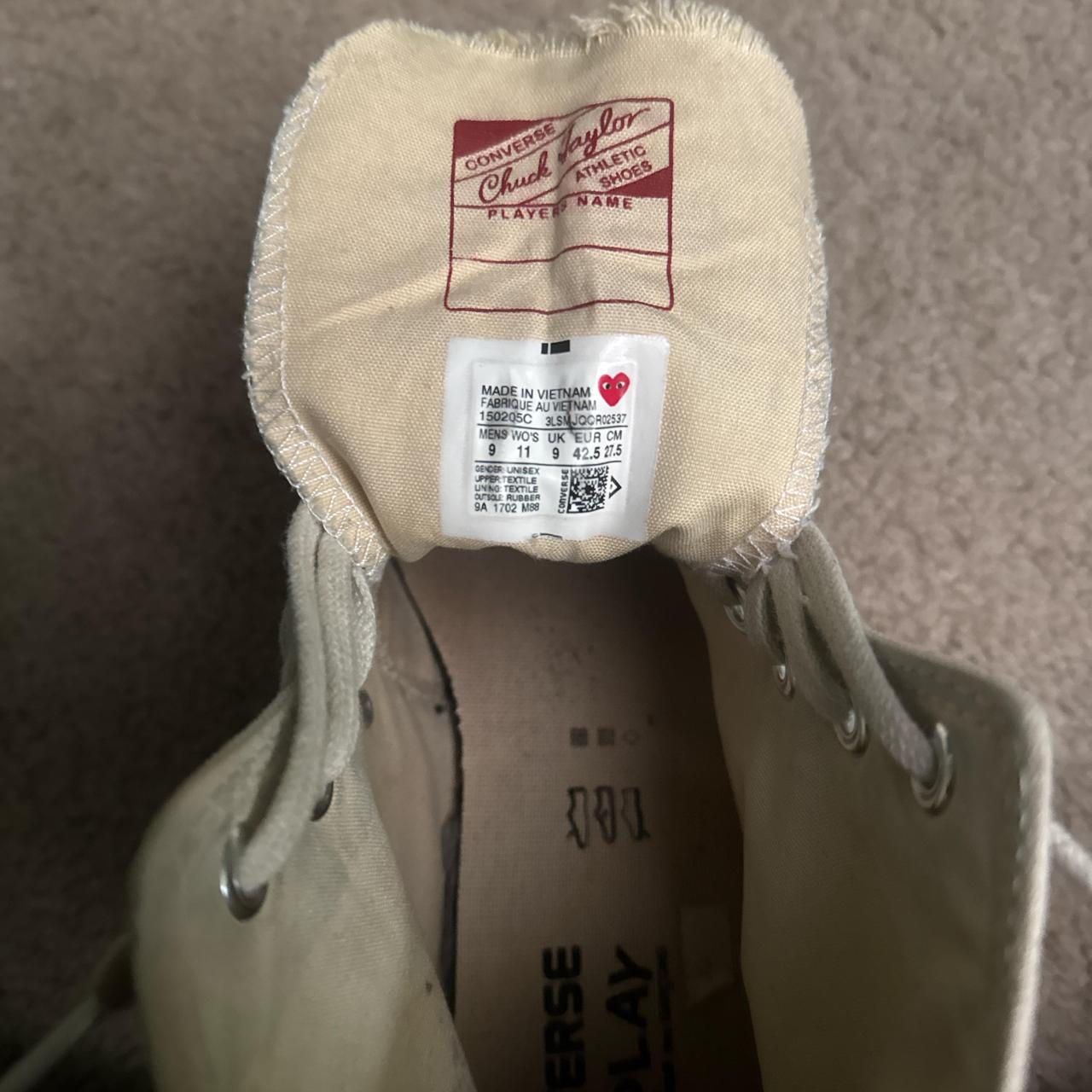 Cream White Comme des Garçons (CDG) Converse high... | Depop