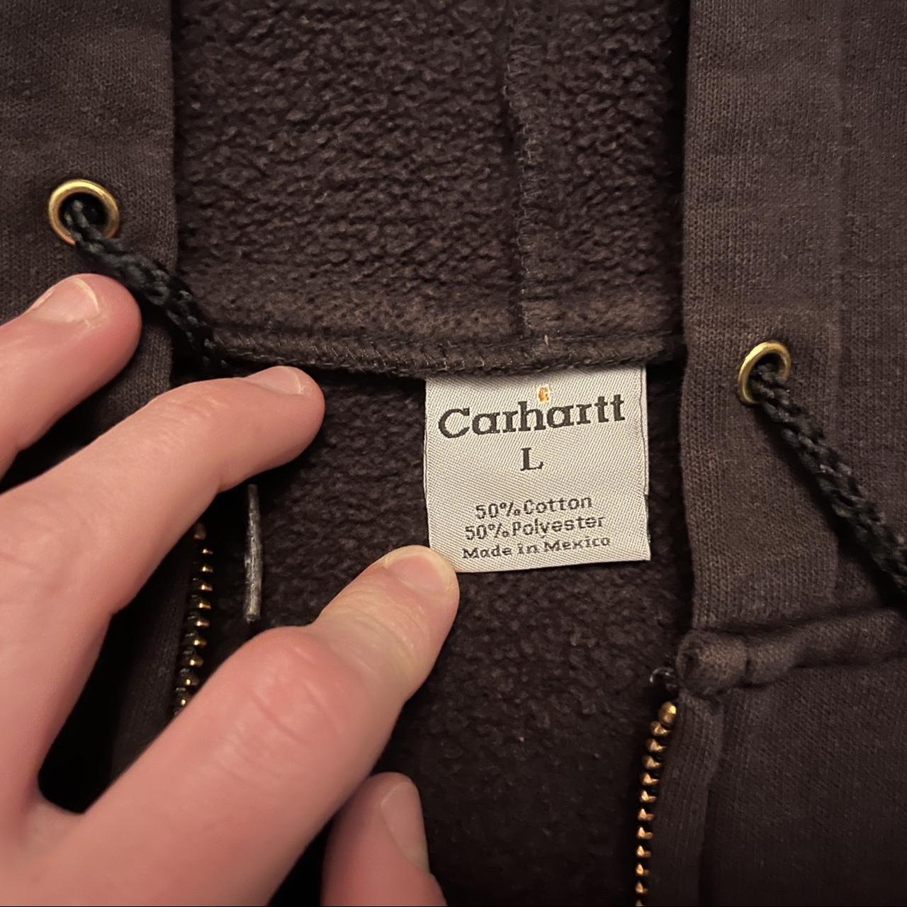 Brown carhartt zip up hoodie Fits like a large or... - Depop