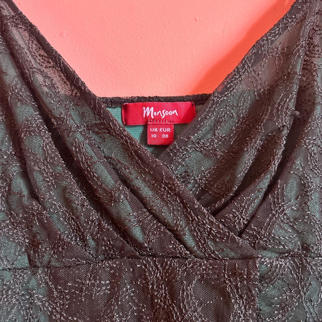 monsoon size 10 dark green double layered... - Depop