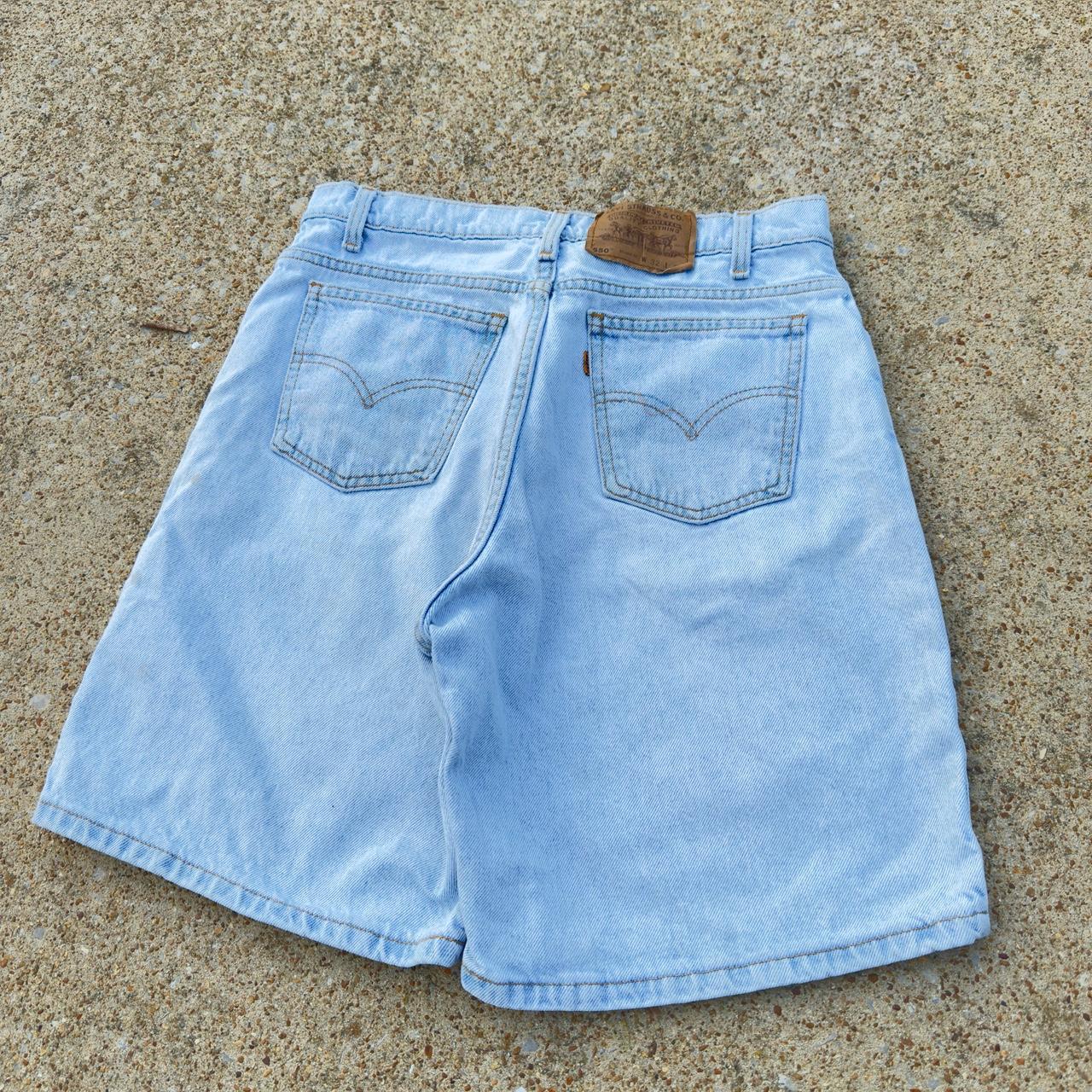 Vintage 90s Light Blue Levis 550 Jean Shorts Jorts... | Depop