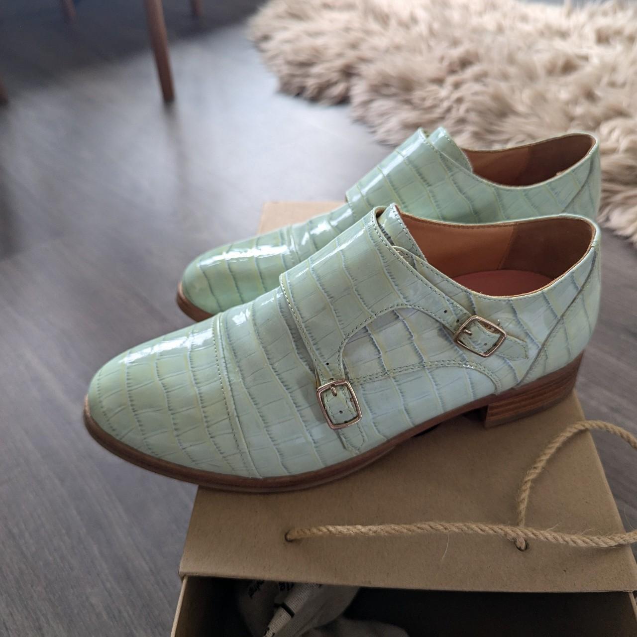 Bared Shoes Blue Crocodile, size 38. Hardly worn.... | Depop