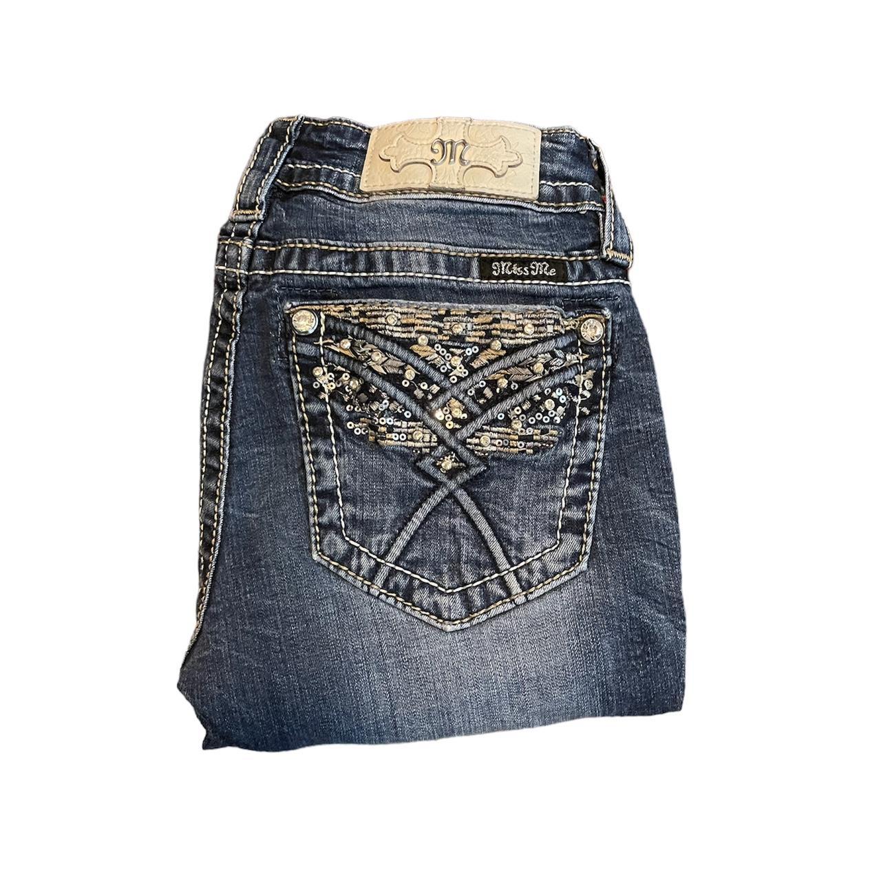 vintage skinny jean low rise miss me jeans! the back... - Depop