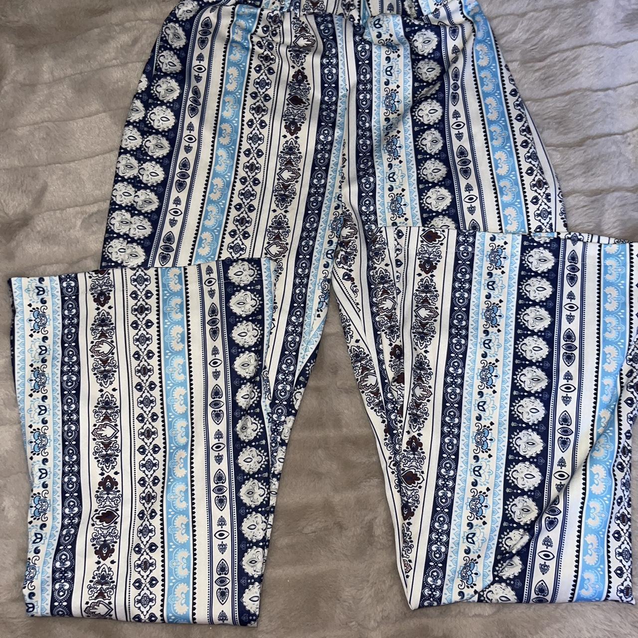 Y2K Printed Pattern High Waist Forbidden Flare... - Depop