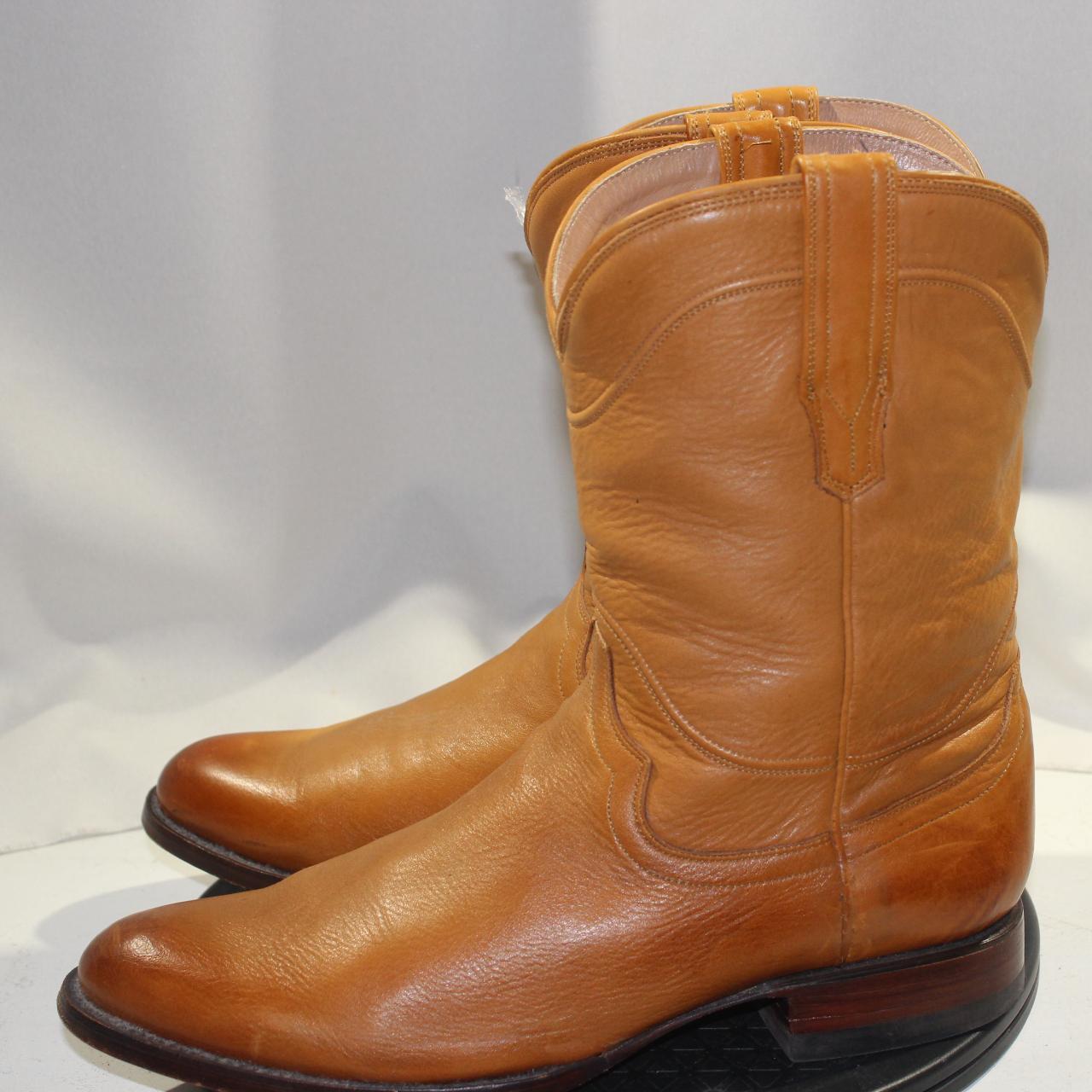 mens western boot, Tecovas, light brown leather,... - Depop