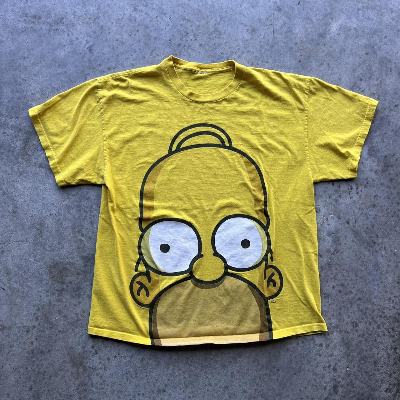 Early 2000s Homer Simpson big head yellow graphic... | Depop