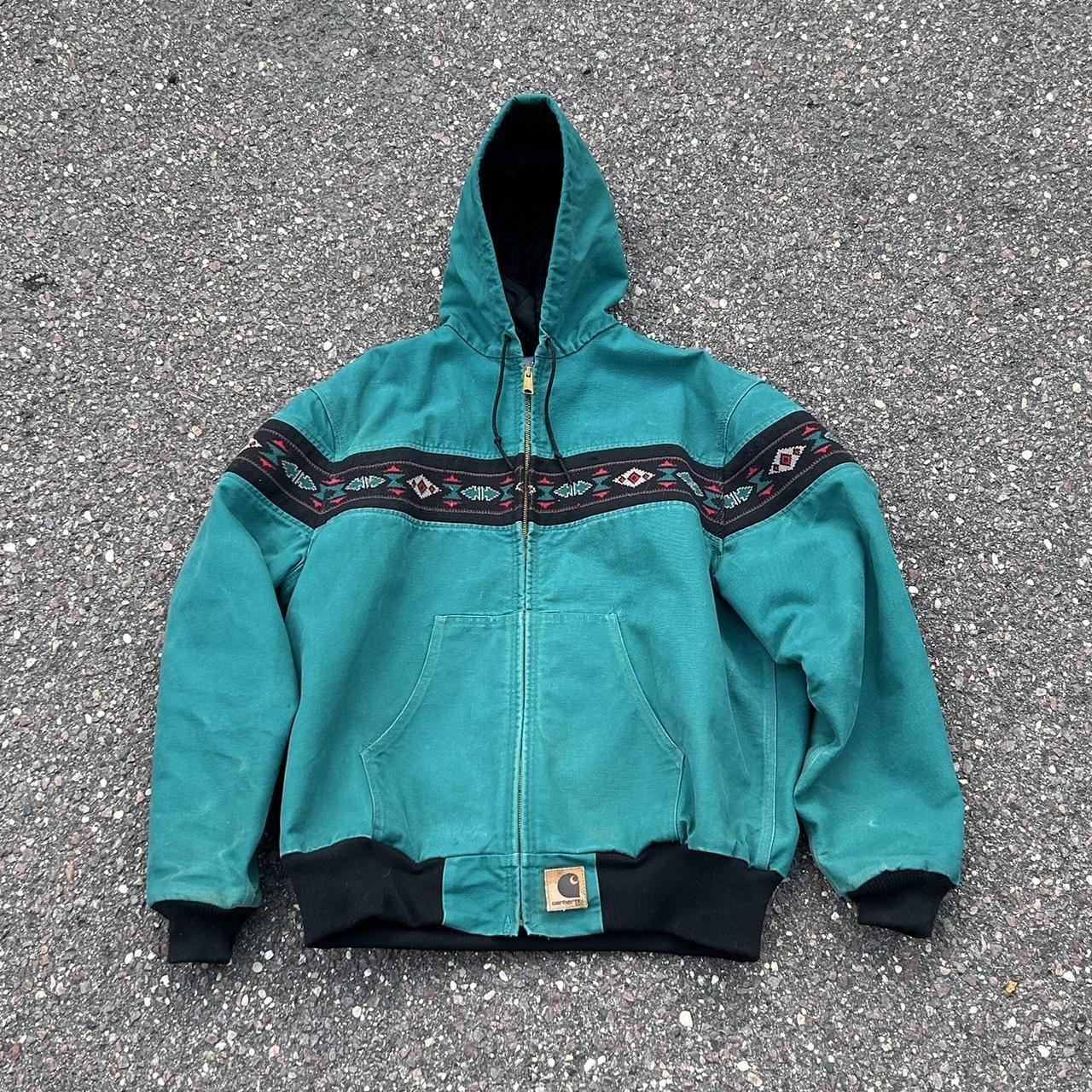 Vintage 90s Carhartt Aztec jacket No flaws in... - Depop