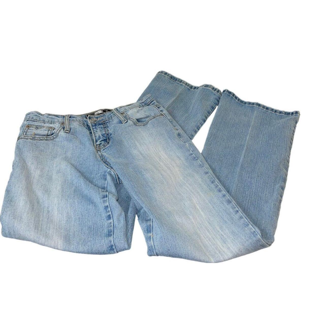 Vintage R4R Rave Flare Jeans. Size 7. Light Wash... - Depop
