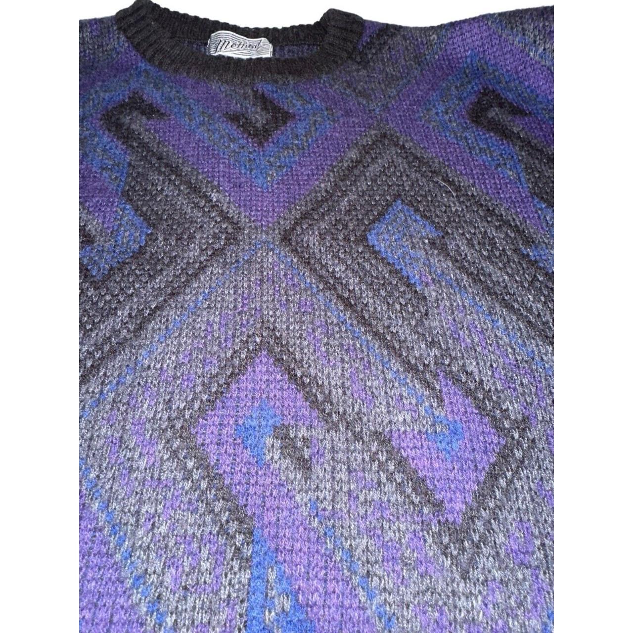 Vintage Mens Method Acrylic Wool Sweater Sz L Purple... - Depop
