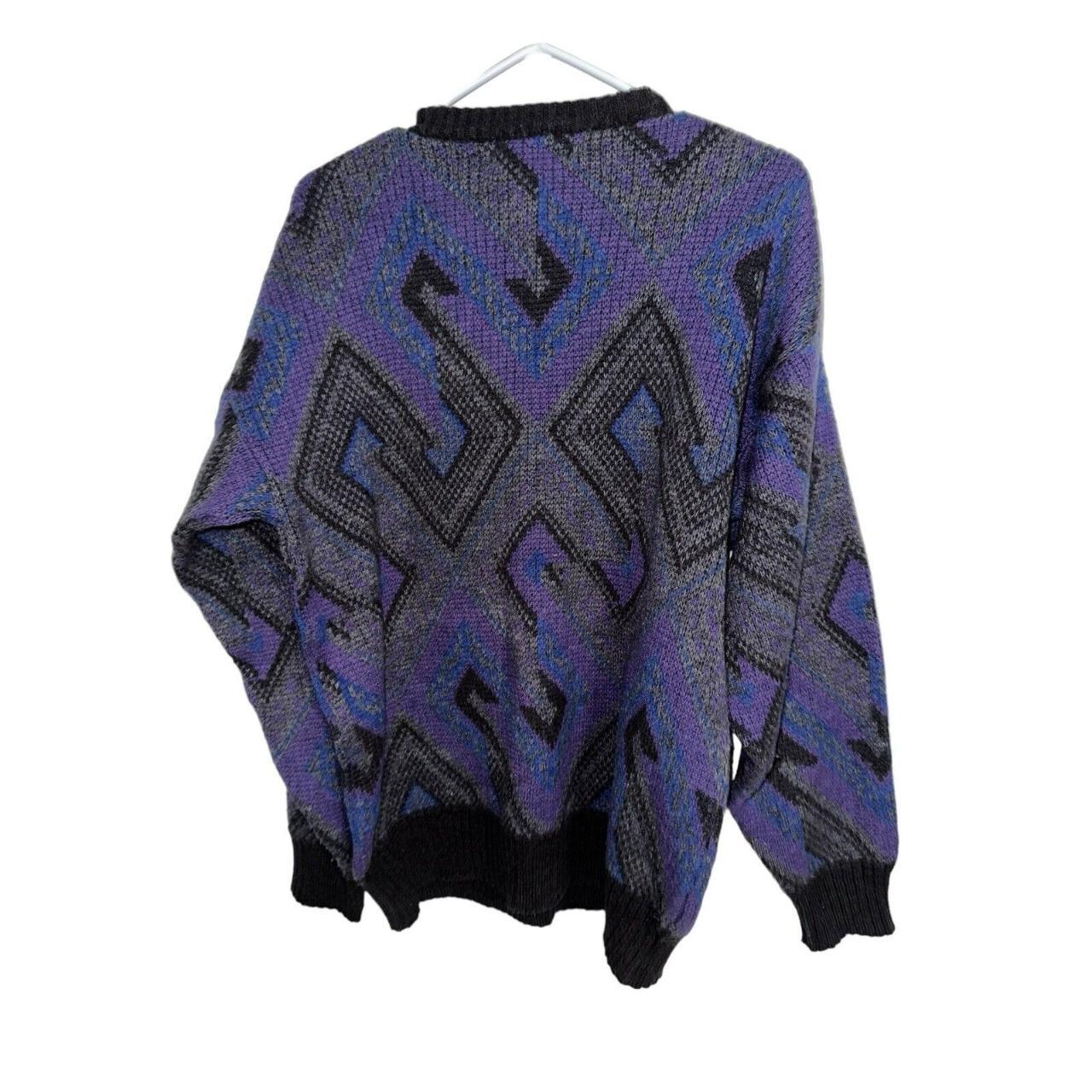 Vintage Mens Method Acrylic Wool Sweater Sz L Purple... - Depop