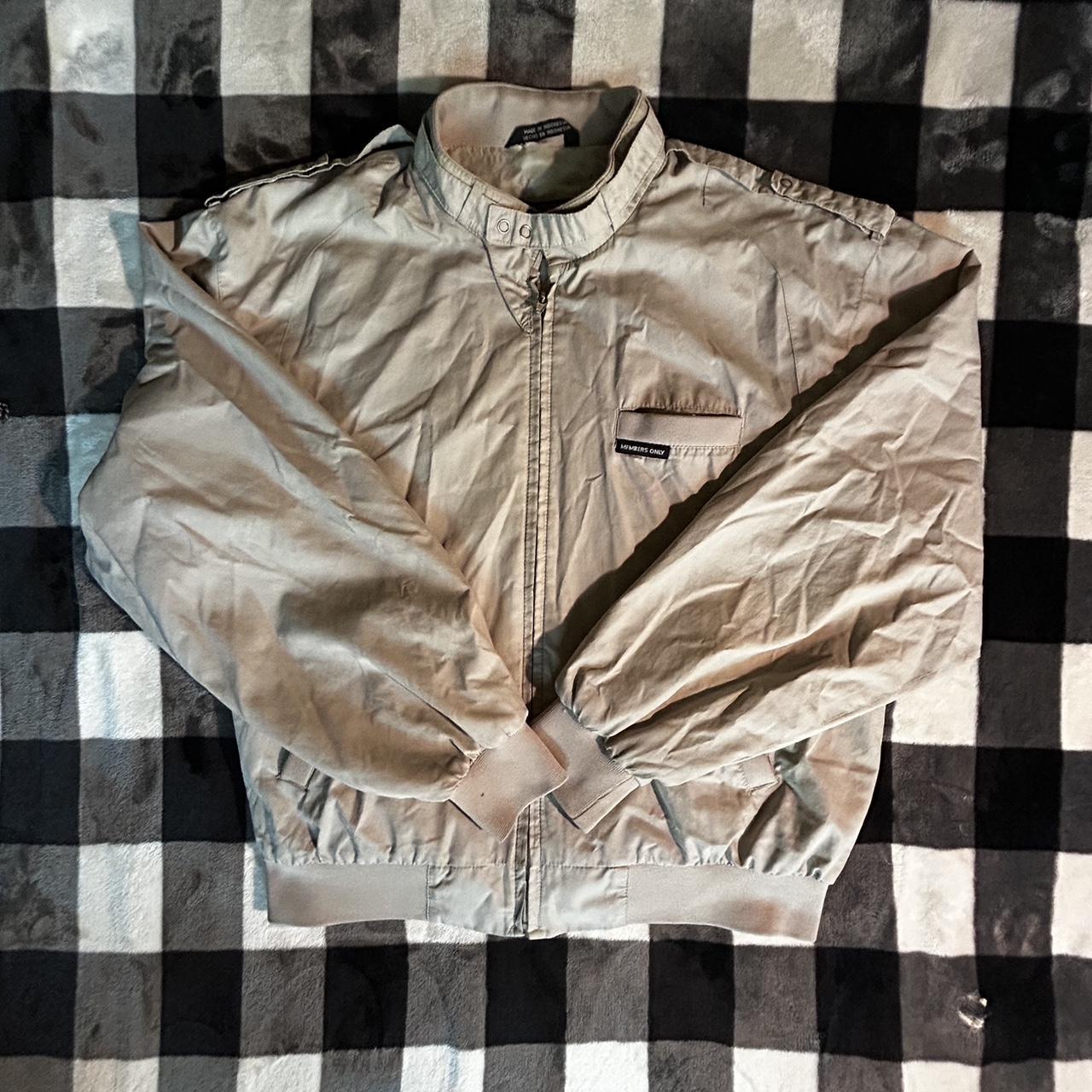 Vintage Members Only. Khaki, light wear. L -... - Depop