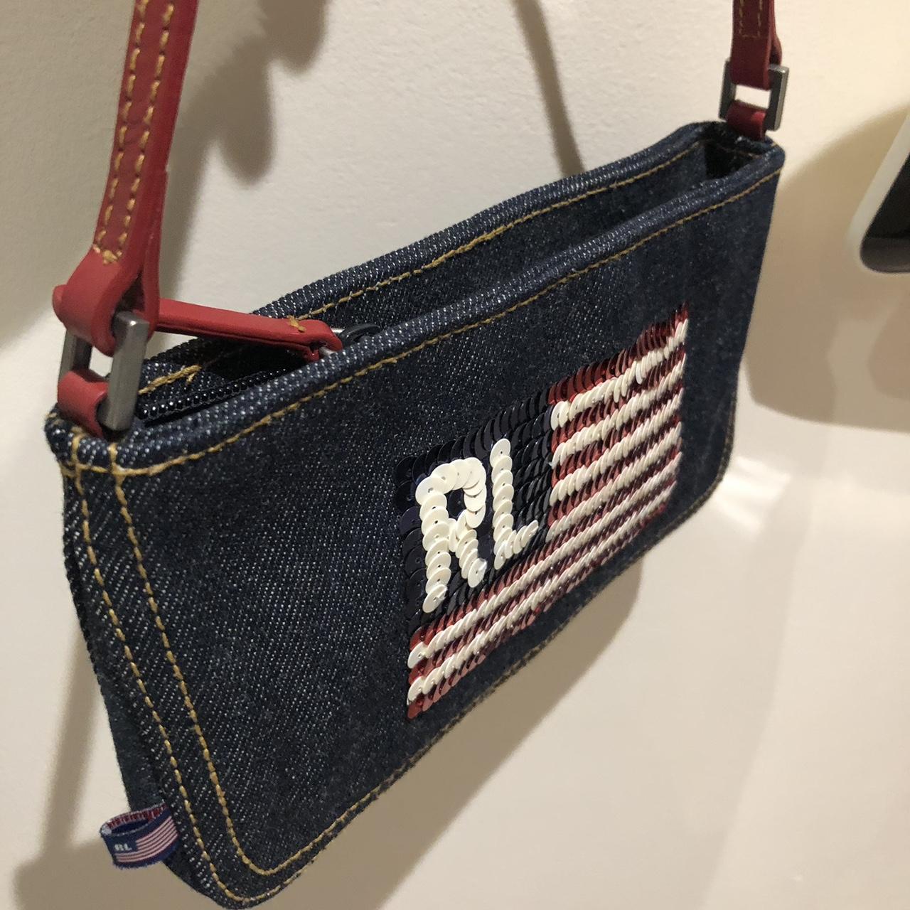 Beautiful Ralph Lauren American flag denim mini bag... - Depop