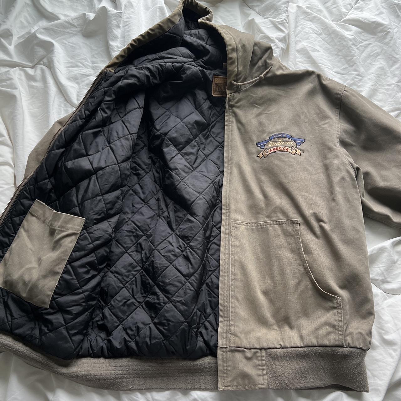 snap on work jacket XL| beige| no visible flaws|... - Depop