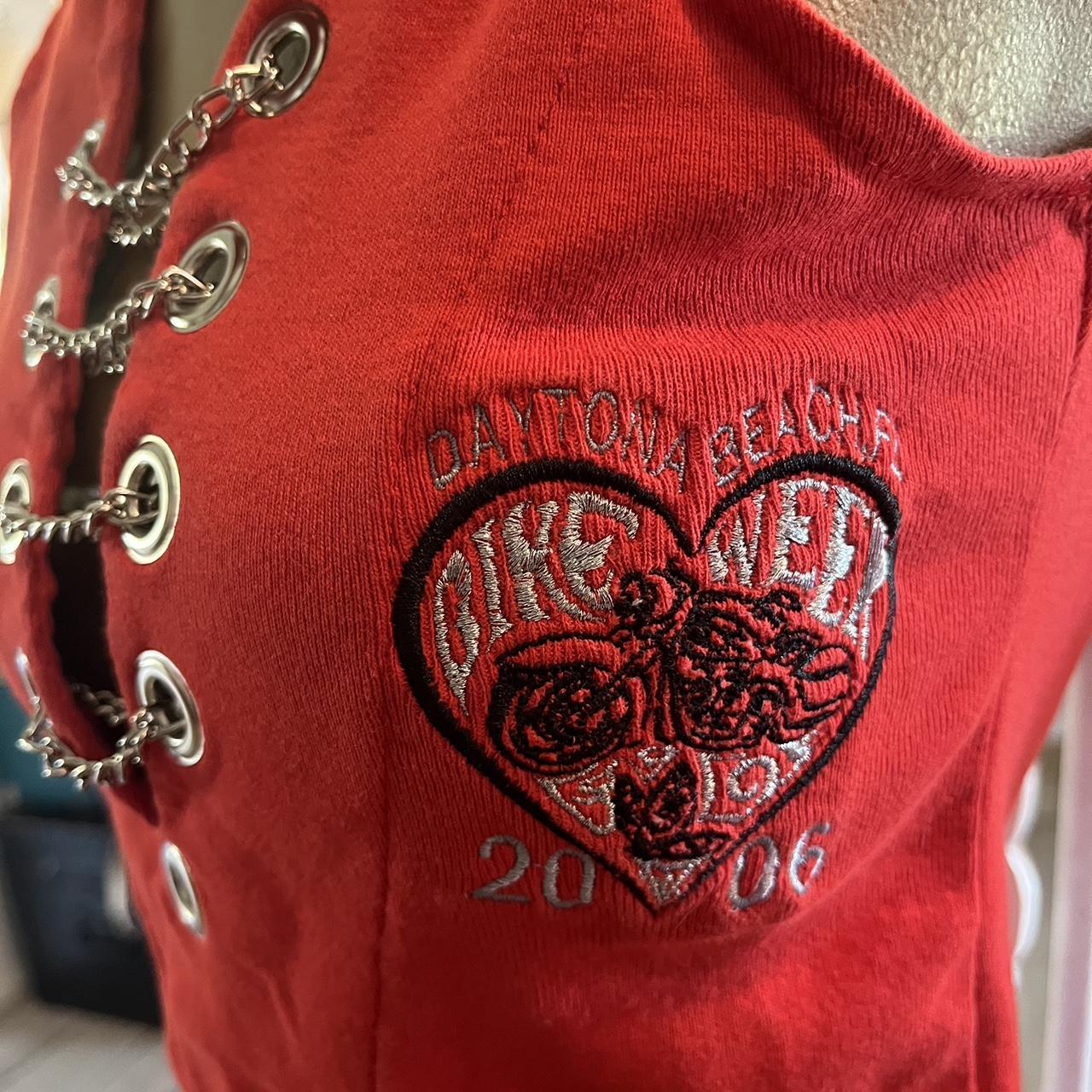 Sexy Biker tank w/ chain & grommets 100%... - Depop