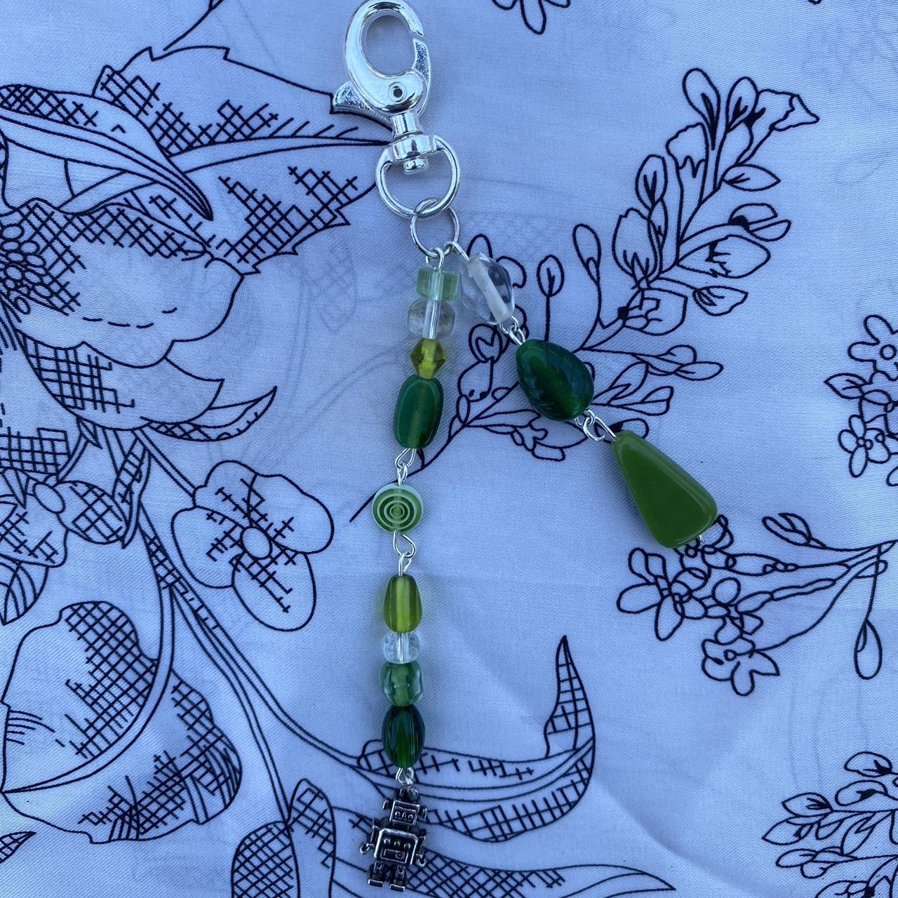 green robot keychain!! this keychain is made with... - Depop