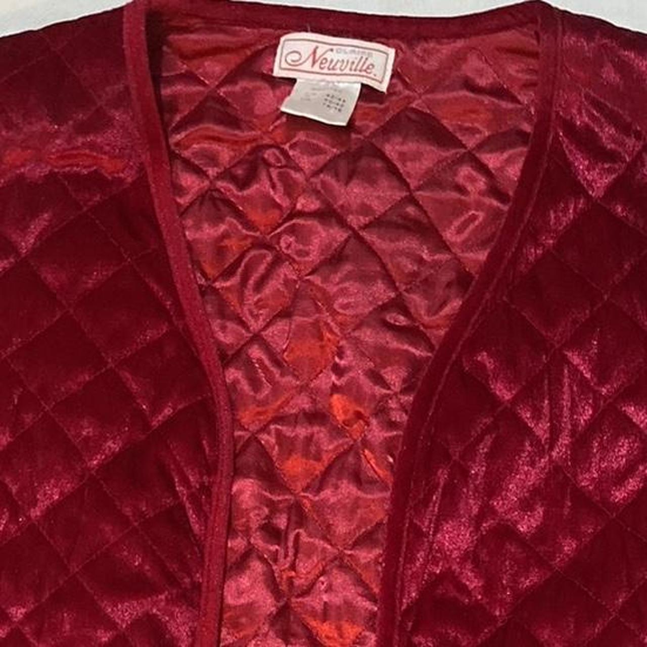 Red velvet quilted gilet/waistcoat Gorgeous for... - Depop