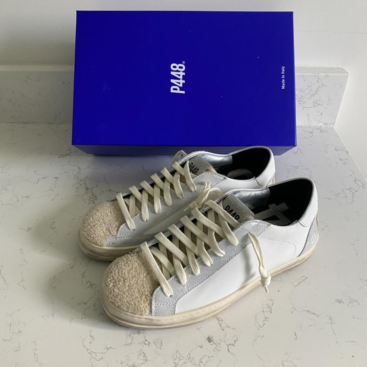 NWT P448 John Leather Women’s Classic Sneakers Size... - Depop
